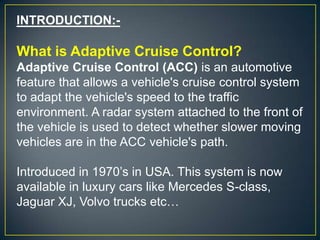 Adaptivecruisecontrolsystem 140429150505-ppt | PPT
