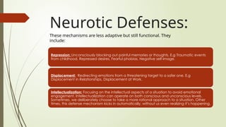 Adaptive Defense Mechanism include impact on mental health | PPT