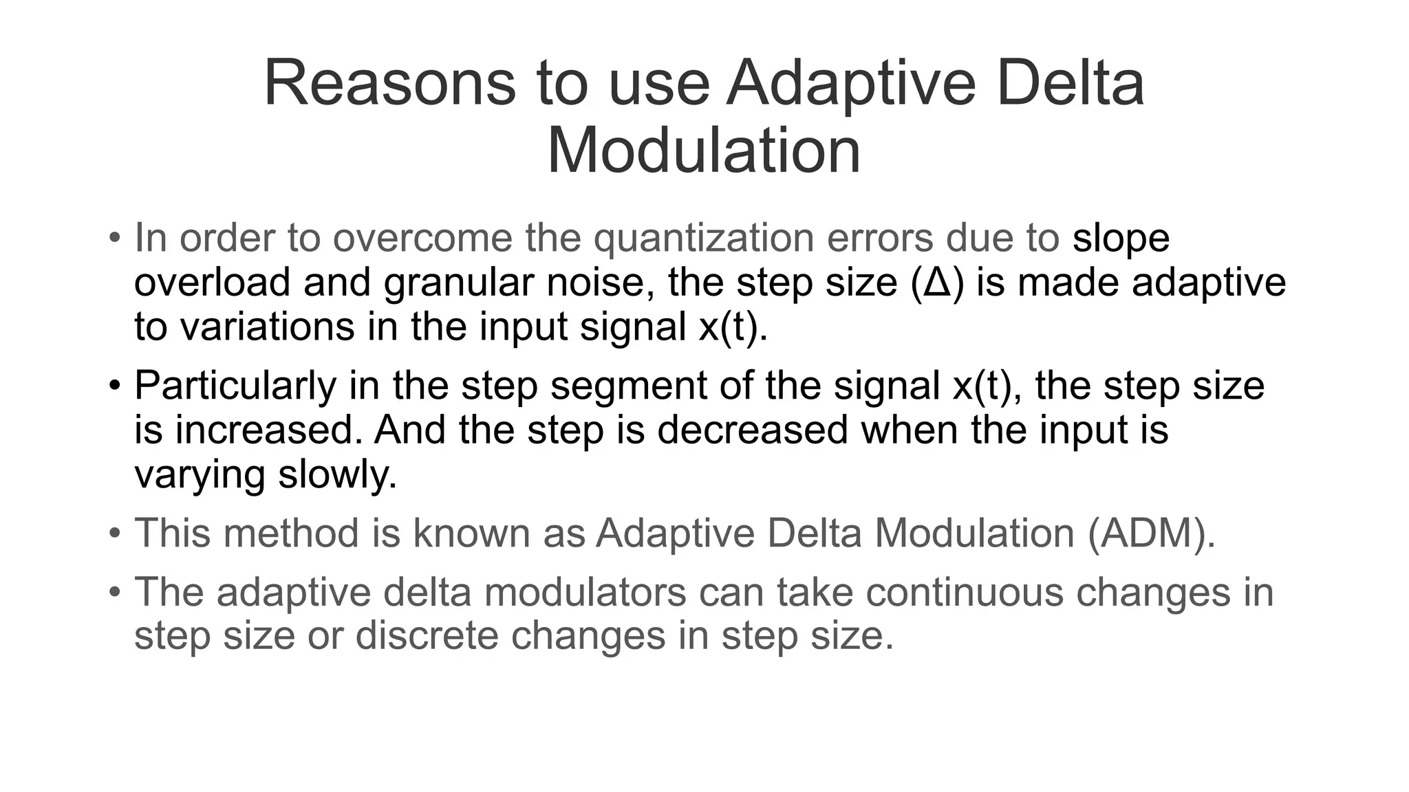Adaptive Delta Modulation Ppt