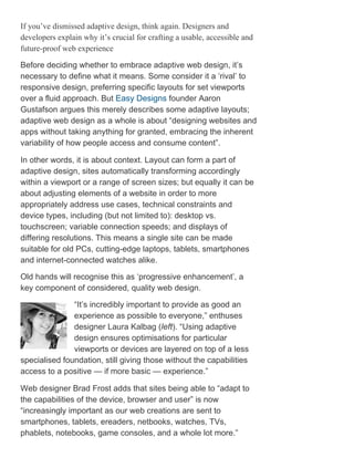 Adaptive design: what is it and why should I be using it? | PDF