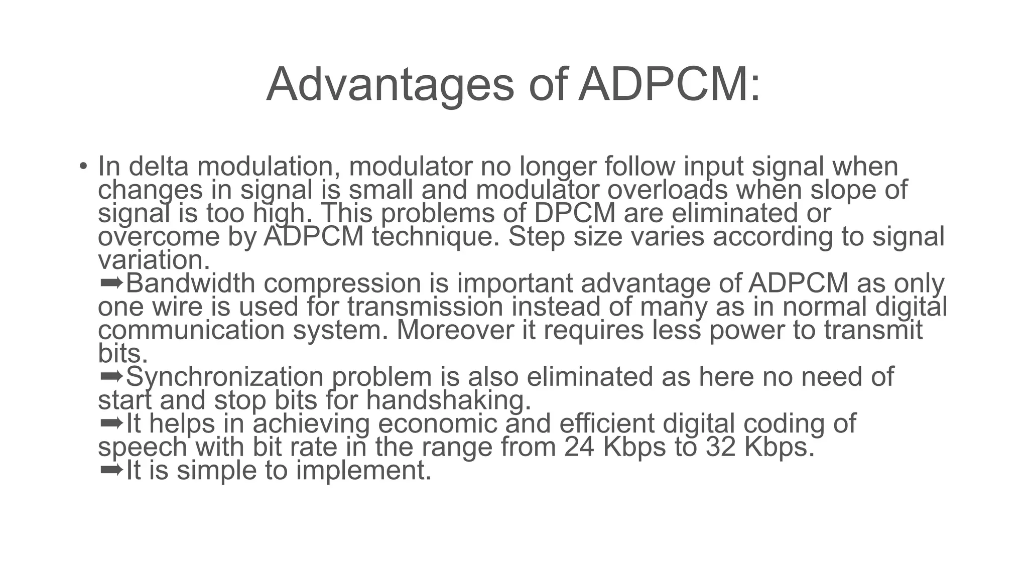 Adaptive differential pcm | PPTX
