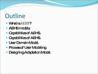 Adaptive Educational Hypermedia | PPT