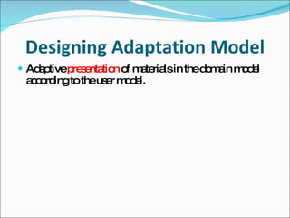 Adaptive Educational Hypermedia | PPT