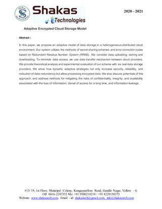 Adaptive encrypted cloud storage model | PDF
