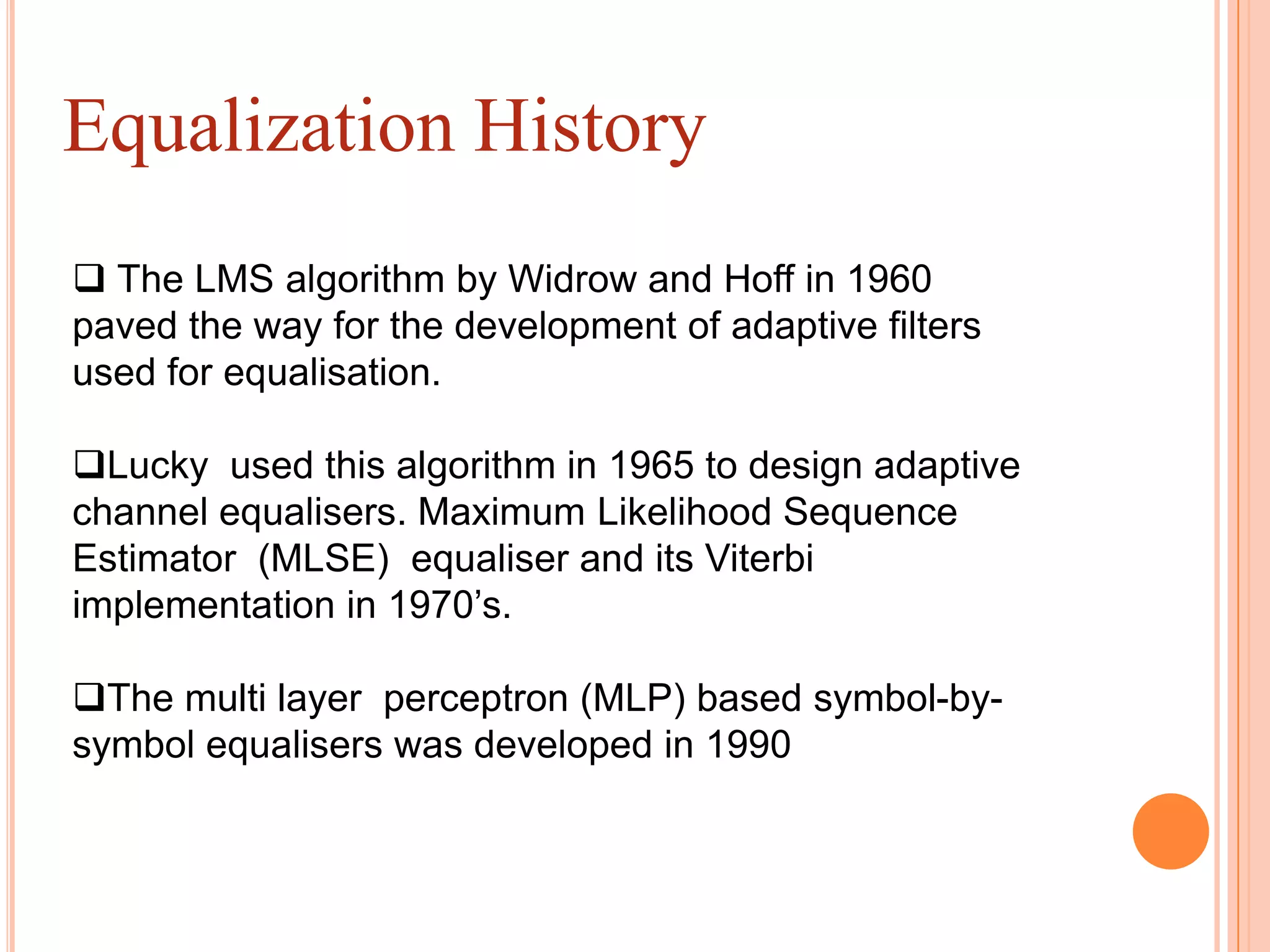 Adaptive equalization | PPTX