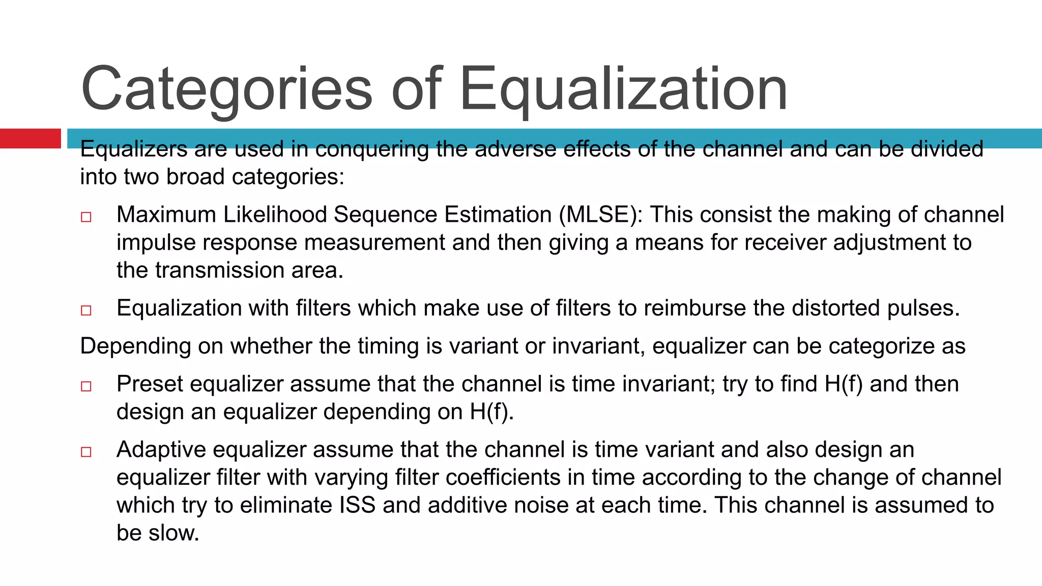 Adaptive equalization | PPTX