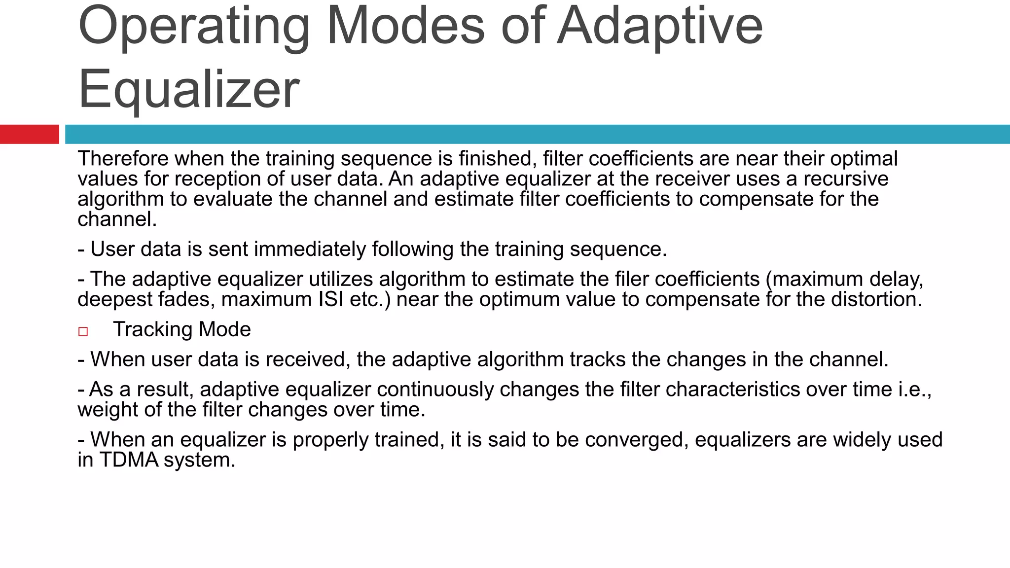 Adaptive equalization | PPTX