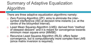 Adaptive equalization | PPTX | Digital Audio | Computer Software and Applications
