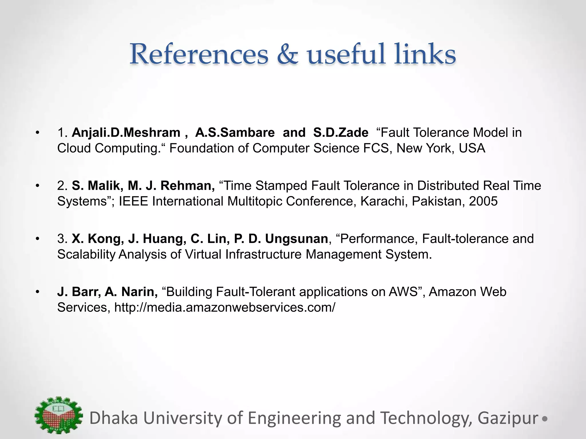 Adaptive fault tolerance in real time cloud_computing | PPT