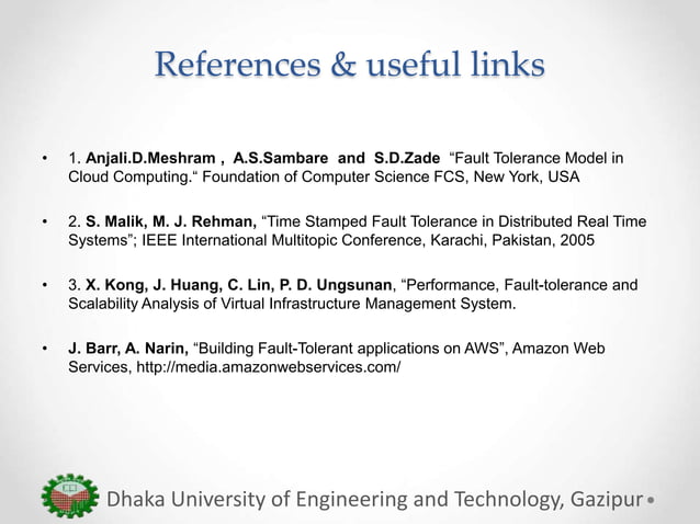 Adaptive fault tolerance in real time cloud_computing | PPT