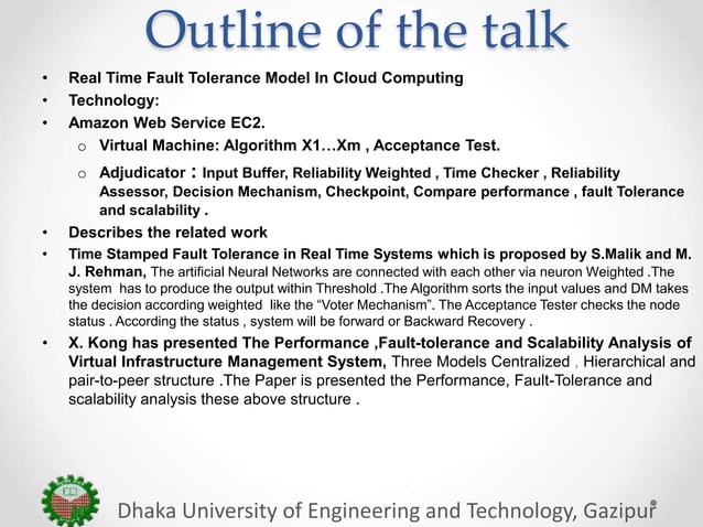 Adaptive fault tolerance in real time cloud_computing | PPT