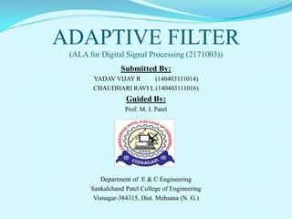 Adaptive filter | PDF
