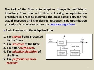 Introduction to Adaptive filters | PPTX