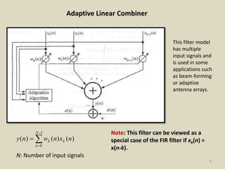 Introduction to Adaptive filters | PPTX