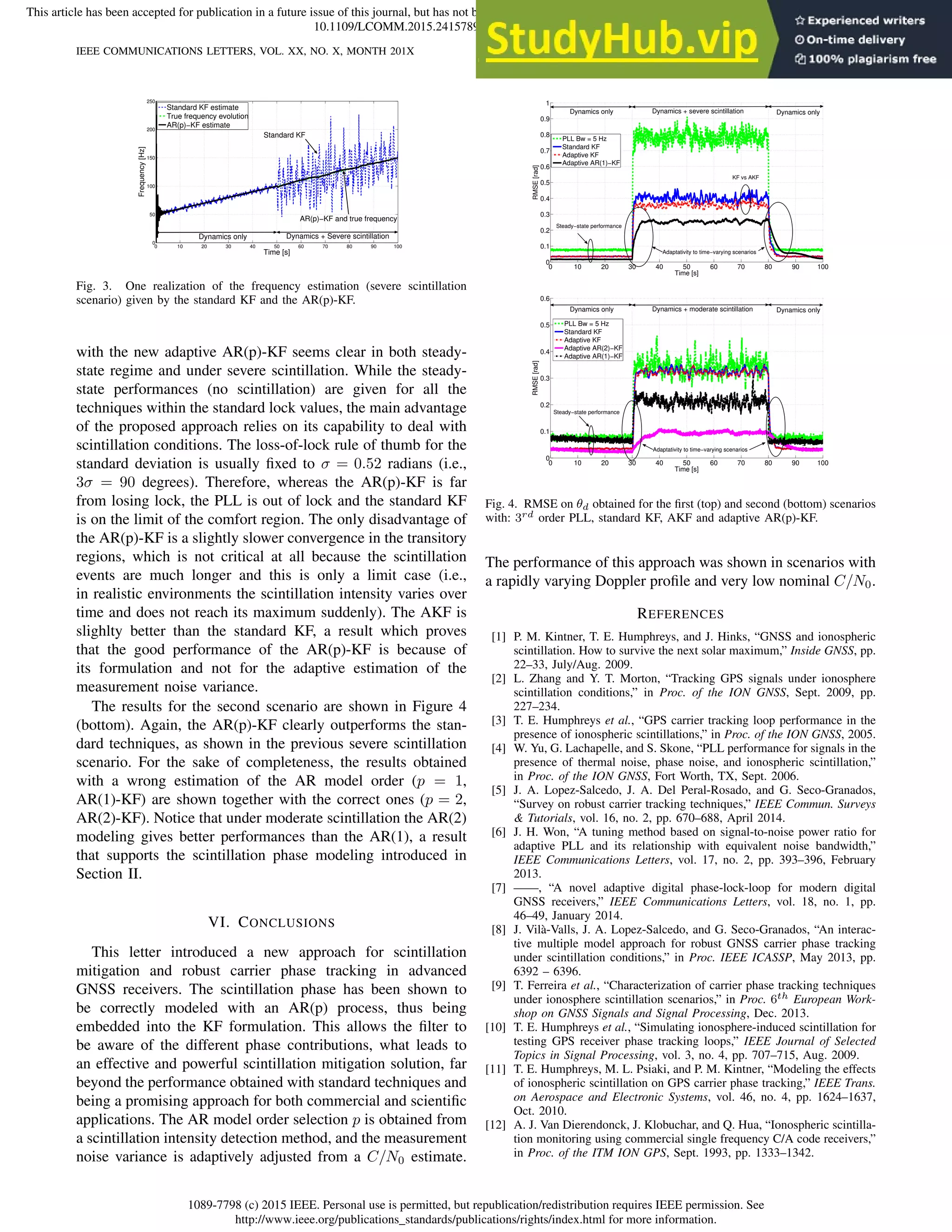 Adaptive Gnss Carrier Tracking Under Ionospheric Scintillation Estimation Vs Mitigation Pdf