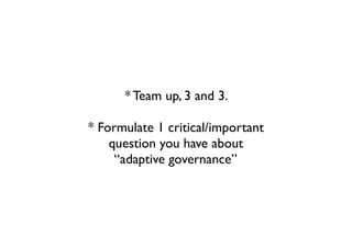 Adaptive governance 2016 intro lecture | PDF