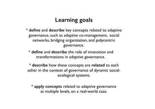Adaptive Governance 2016 - final lecture | PPT