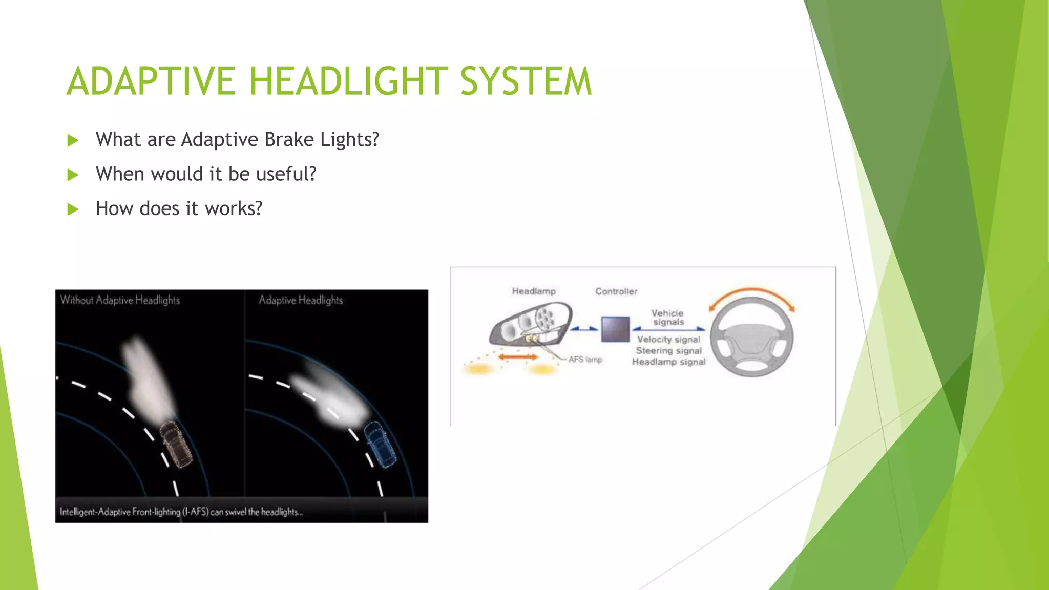 Adaptive Headlight and Brake Light System | PPTX