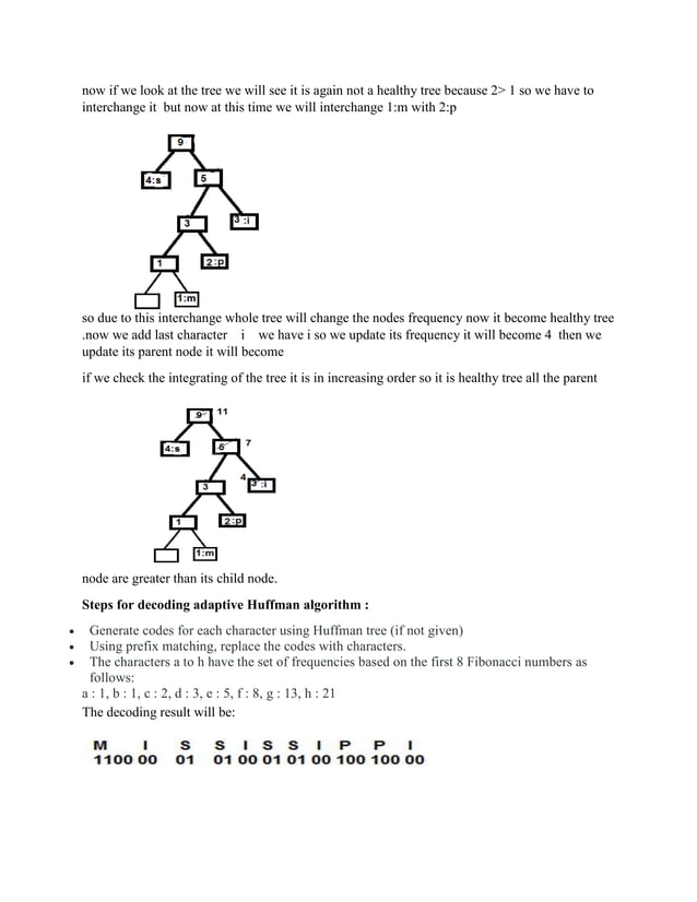 Adaptive huffman coding | PDF