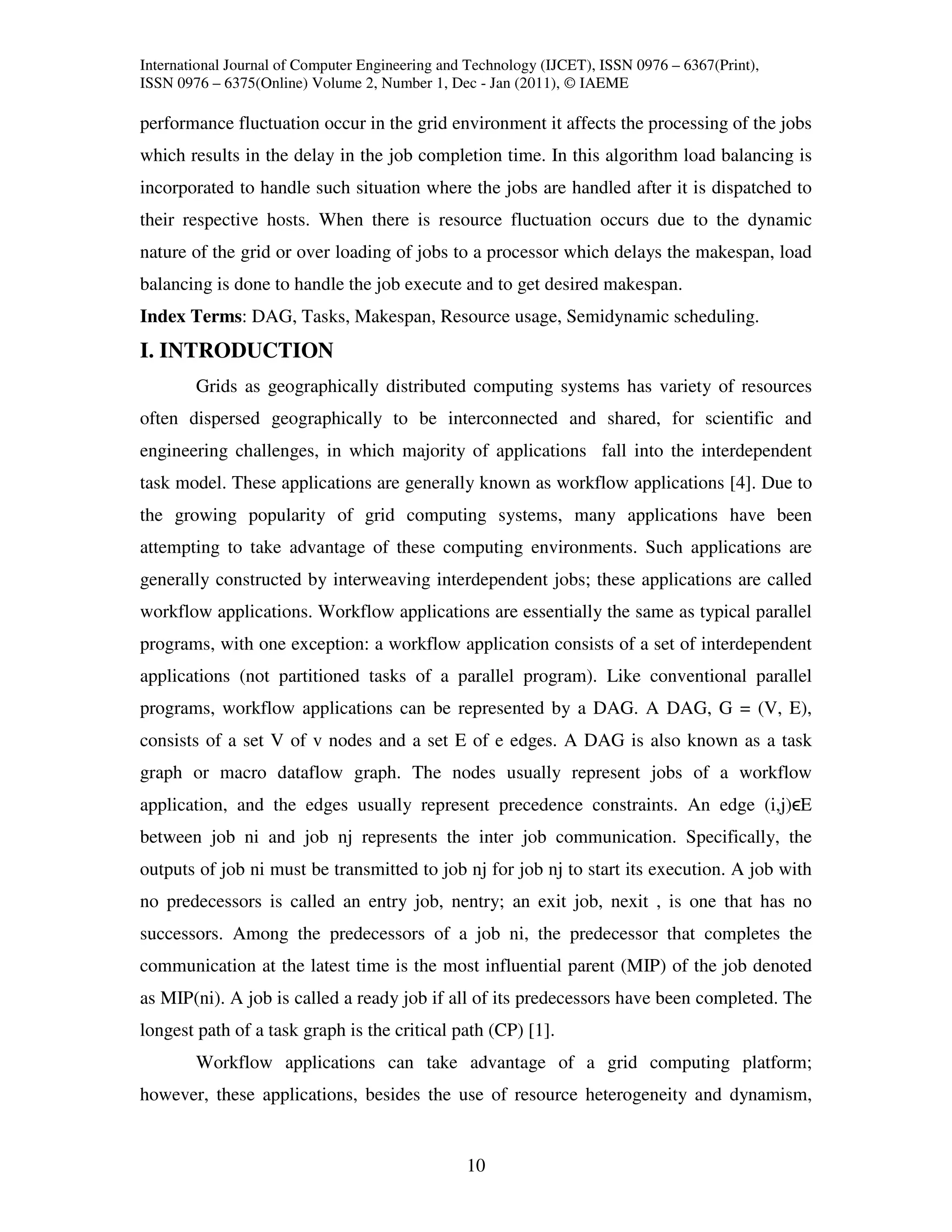 Adaptive job scheduling with load balancing for workflow application | PDF