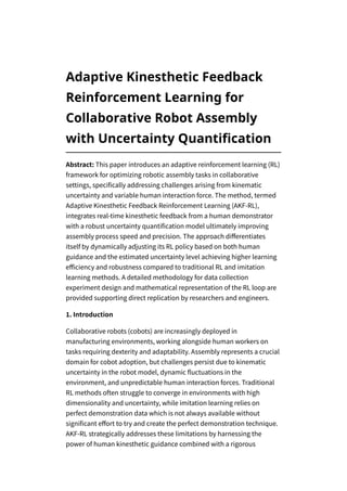 Adaptive Kinesthetic Feedback Reinforcement Learning for Collaborative ...