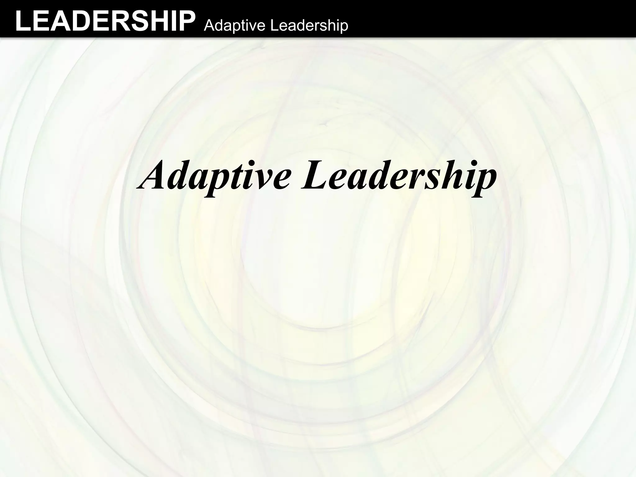 Adaptive leadership | PDF