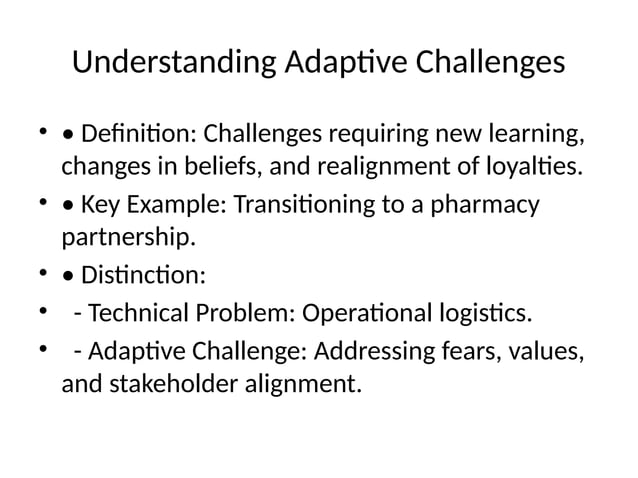 Adaptive Leadership Presentation for MBA students | PPT