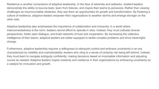 Adaptive Leadership Responding to Complex Challenges with Flexibility ...