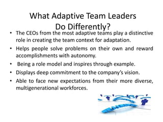 Adaptive leadership team | PPT