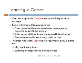 Adaptive Learning In Games | PDF