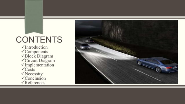 Adaptive lighting system for automobiles | PPTX