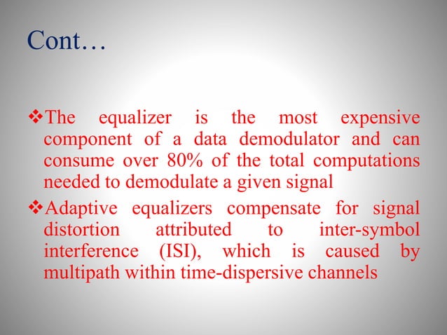 Adaptive linear equalizer | PPTX