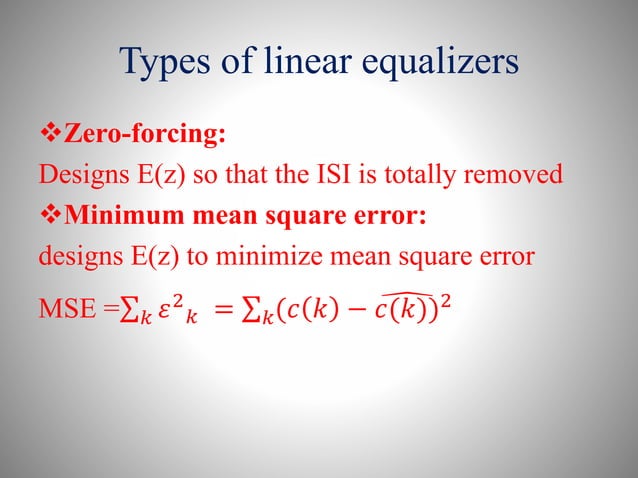 Adaptive linear equalizer | PPTX