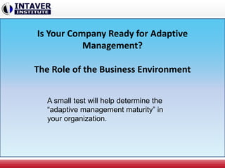 Project Management: Adaptive management | PPTX