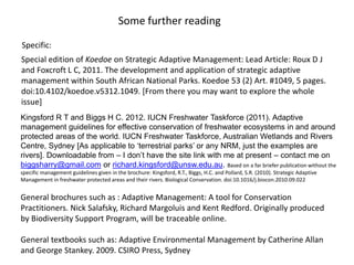 Adaptive Management by Harry Biggs | PPTX