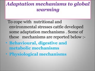 Adaptive mechanism of exotic cattle2 | PPT