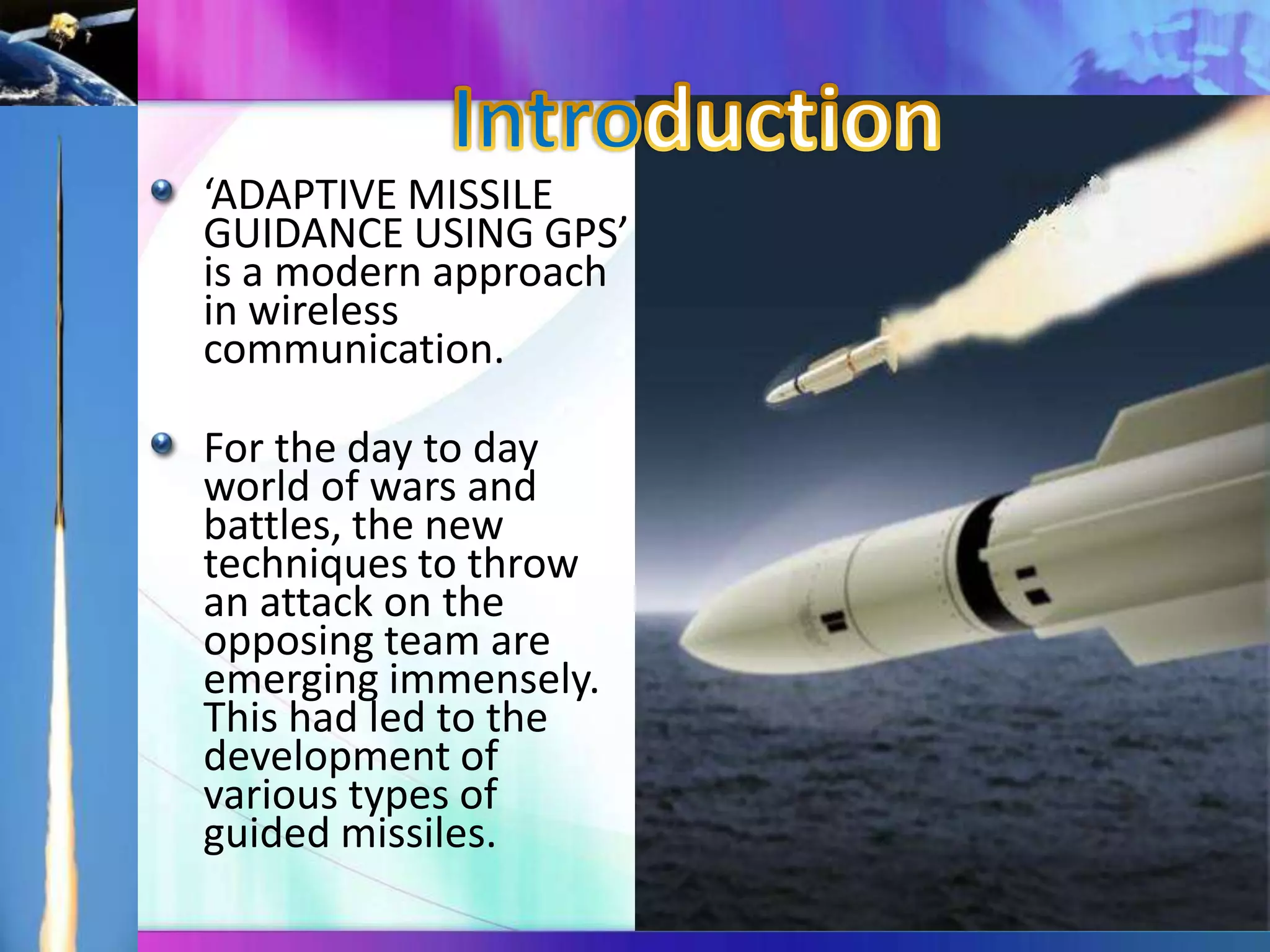 Adaptive missile guidance using gps ppt | PPT | Free Download