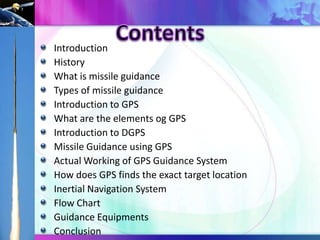 Adaptive missile guidance using gps ppt | PPTX