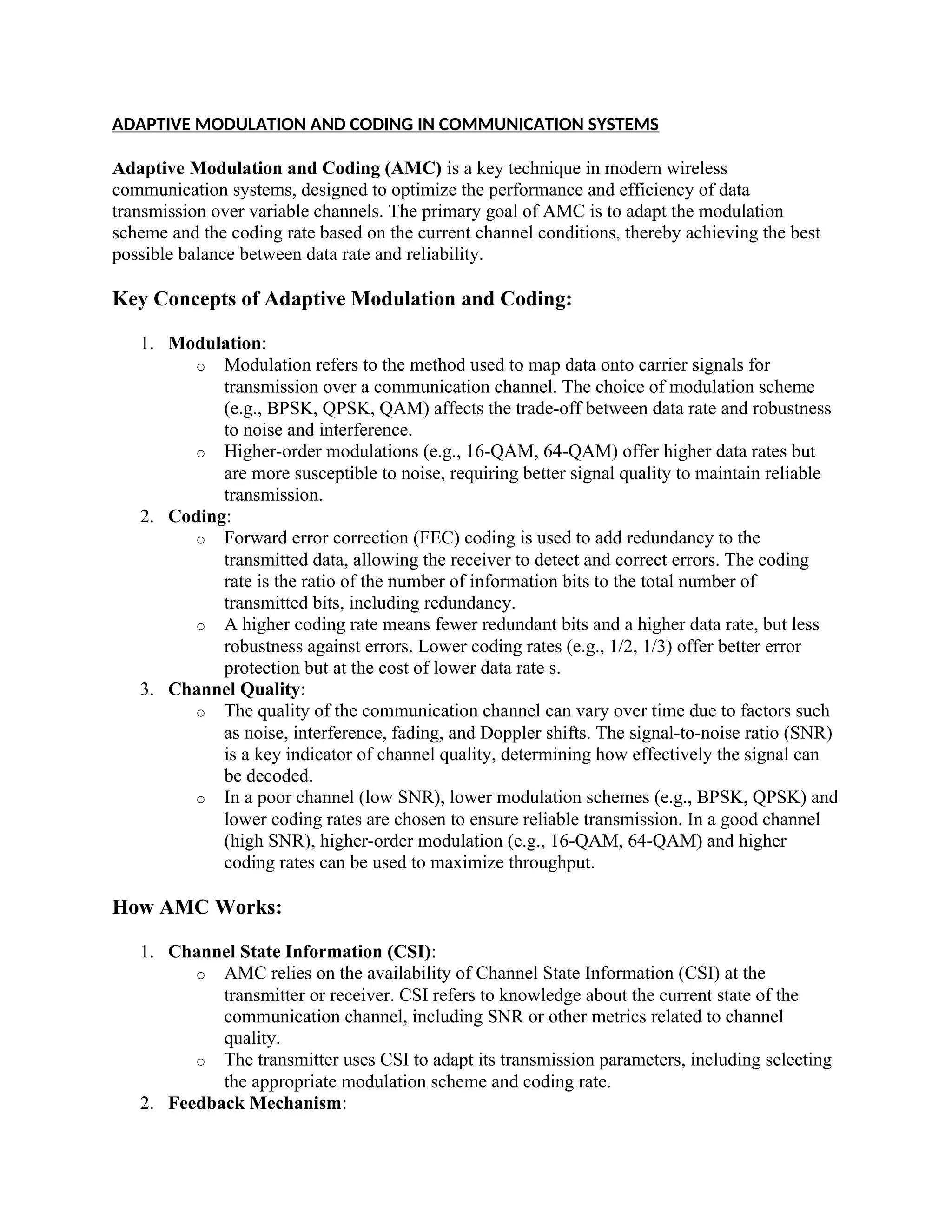 Adaptive Modulation And Coding In Communication Systems Docx