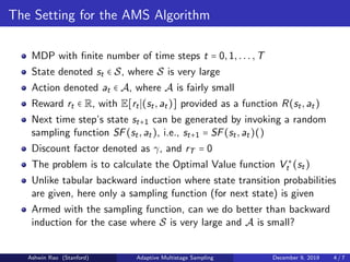 Adaptive Multistage Sampling Algorithm: The Origins of Monte Carlo Tree Search | PPT