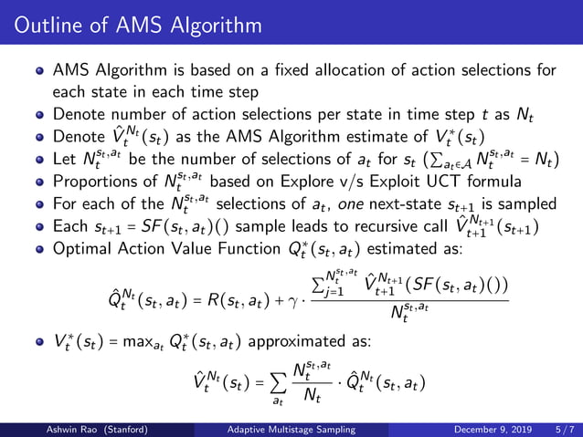 Adaptive Multistage Sampling Algorithm: The Origins of Monte Carlo Tree Search | PPT