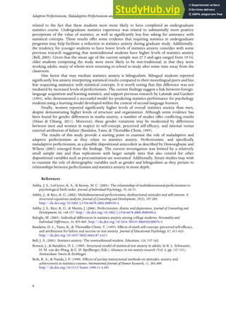 Adaptive Perfectionism, Maladaptive Perfectionism and Statistics Anxiety in Graduate Psychology ...