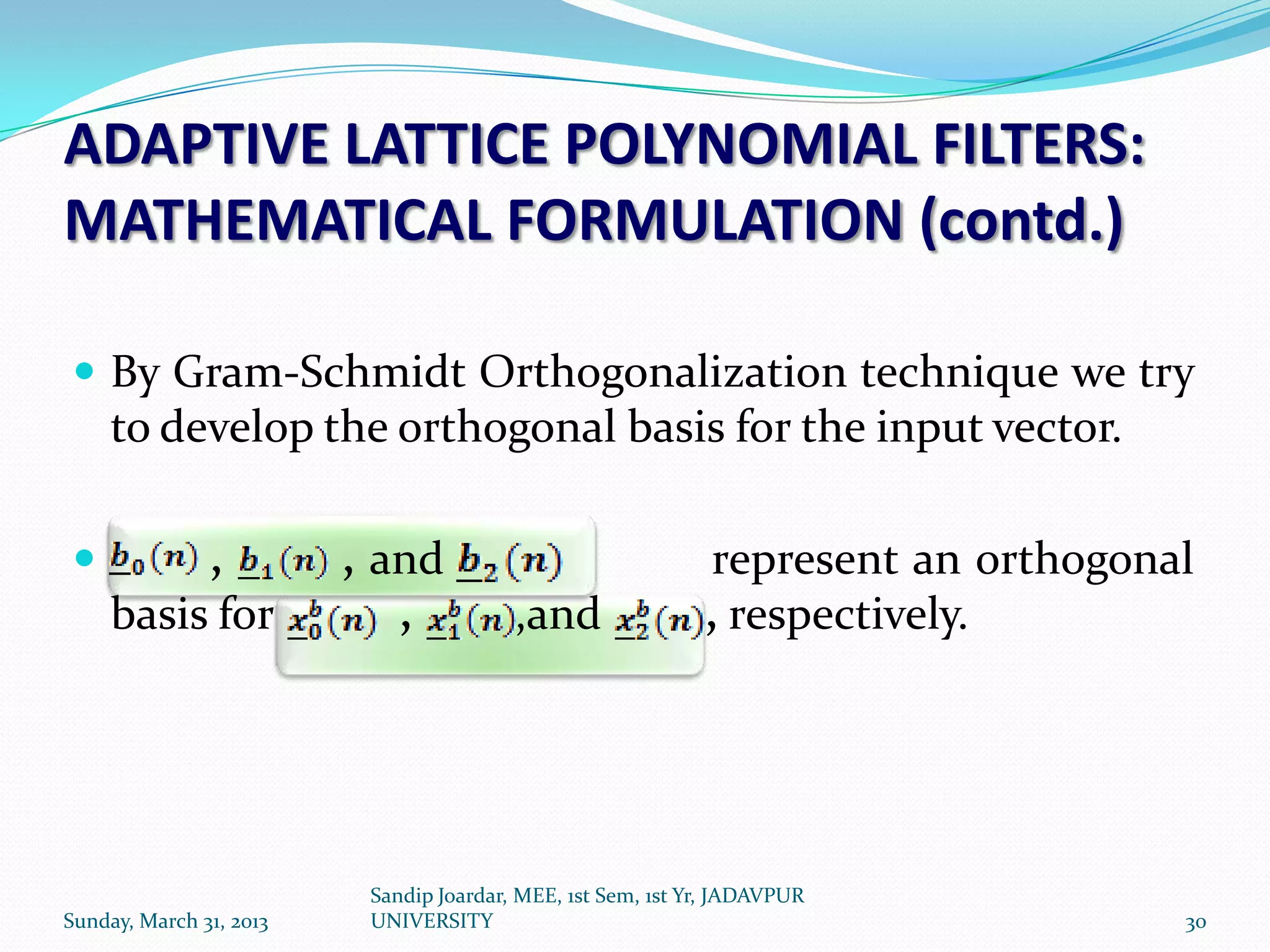 Adaptive polynomial filters | PPTX