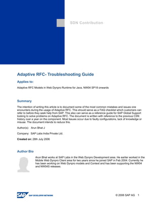 Adaptive rfc troubleshooting guide | PDF