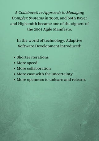 Adaptive software development (asd) a minimalist approach to complex ...