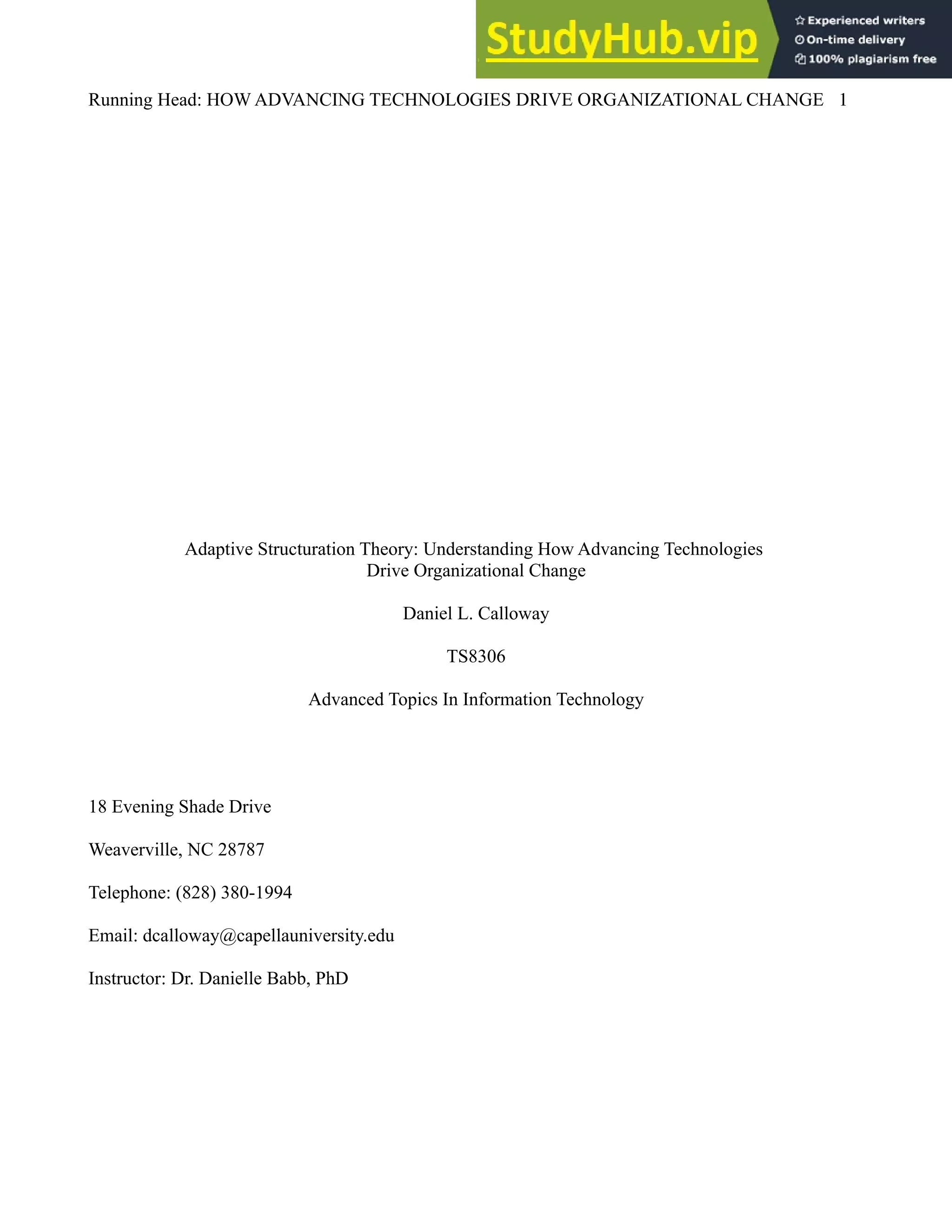 Adaptive Structuration Theory Understanding How Advancing Technologies ...