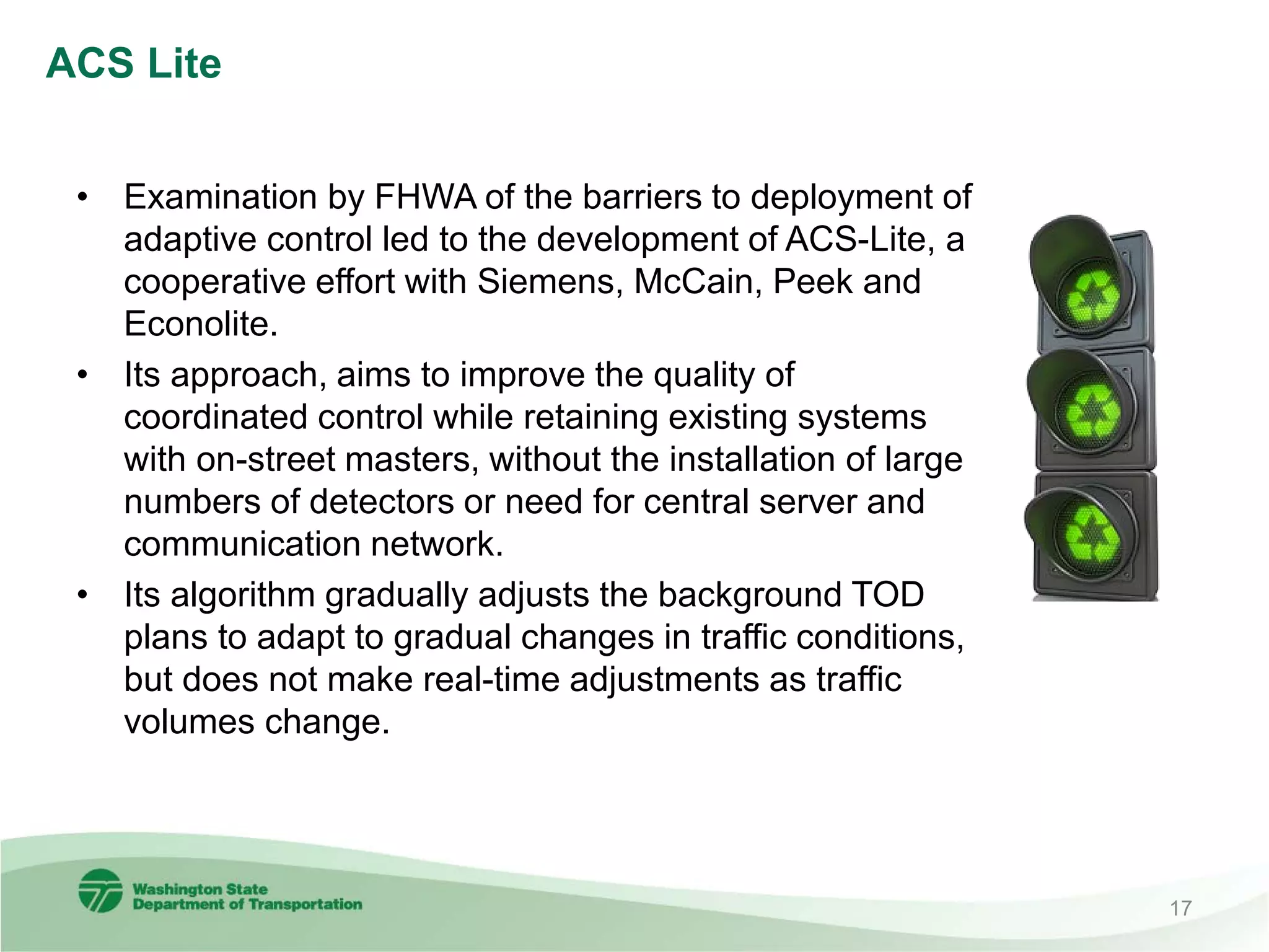 Adaptive Traffic Control Systems Overview | PDF