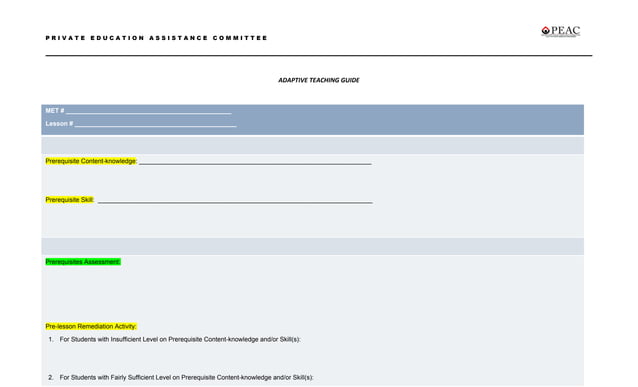 ADAPTIVE TEACHING GUIDE.pdf | Educational Assessment | Education
