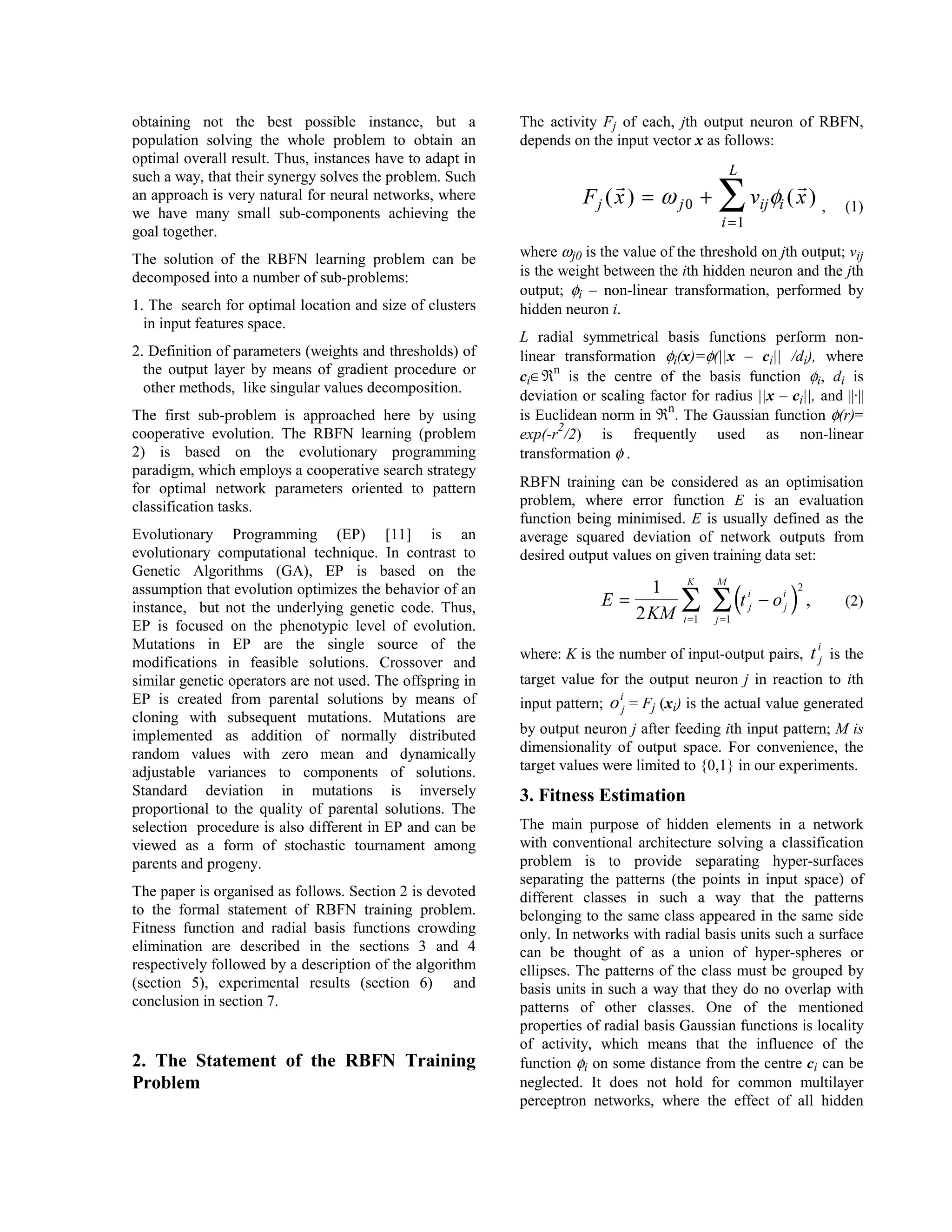 Adaptive Training Of Radial Basis Function Networks Based On Cooperative Pdf