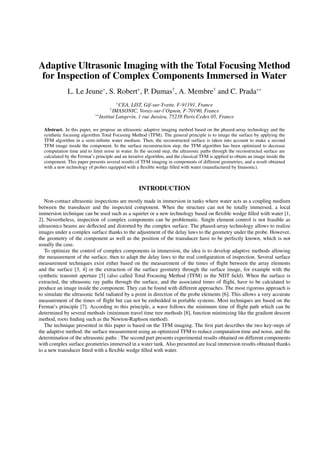 Adaptive ultrasonic imaging with the total focusing method | PDF